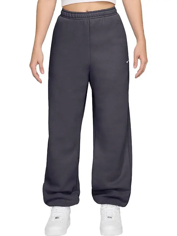 Nike Studio Fleece Weight High Rise Oversized Cuffed Pants - Gridiron/sail