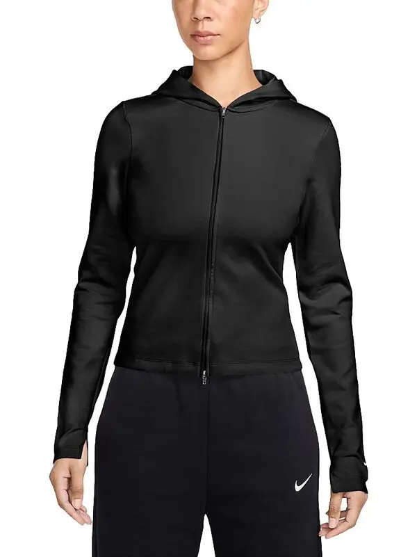 Nike Sportswear Chill Knit Slim Long Sleeve Full Zip Top - Black/white