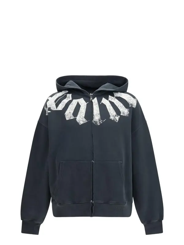 Palm Angels Zip-up Hoodie - Black
