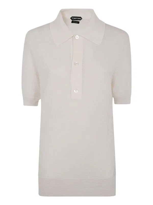 TOM FORD Short Sleeve Polo Shirt - White