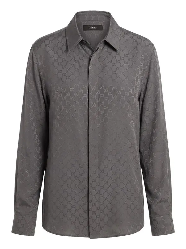 Gucci Gg Jacquard Shirt - Grey