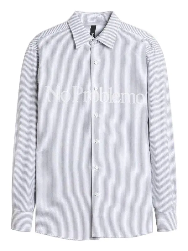 NO PROBLEMO Oxford Stripe Ls Shirt - Grey