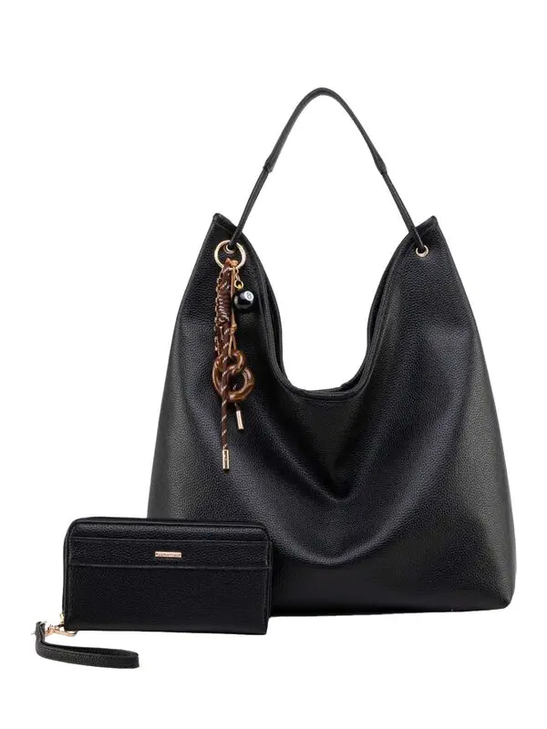 MKF COLLECTION - J'OMOR Eloa Hobo Bag With Wallet - Black
