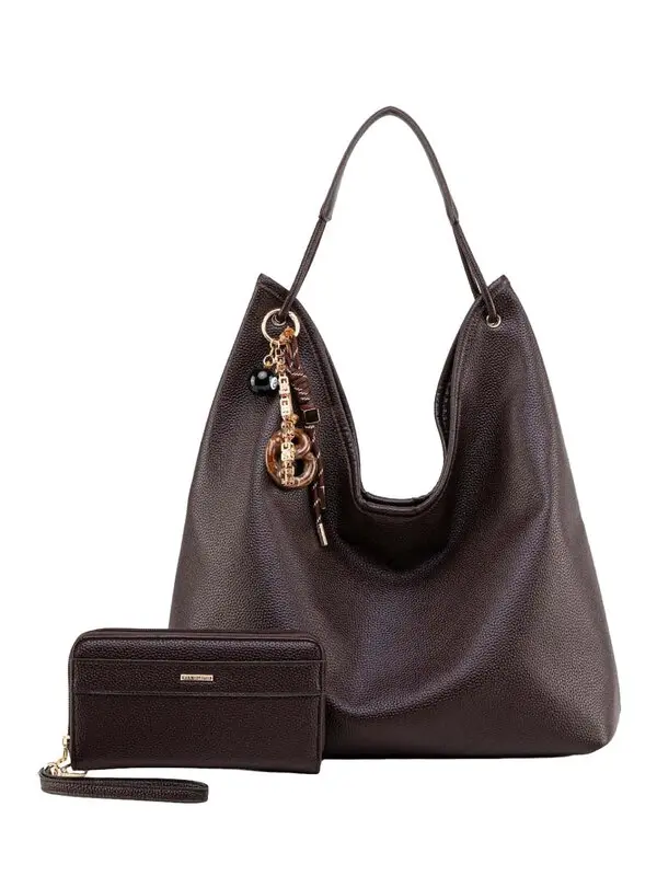 MKF COLLECTION - J'OMOR Eloa Hobo Bag With Wallet - Brown