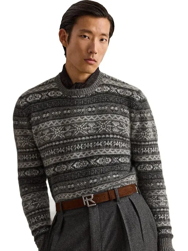 Ralph Lauren Fair Isle Cashmere-blend Sweater - Grey Multi