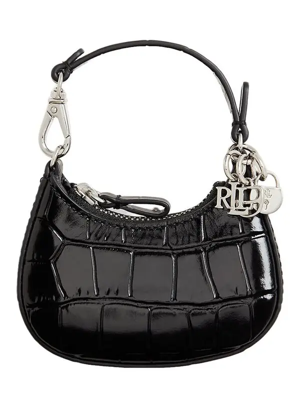 Ralph Lauren Croc-embossed Leather Marcy Charm - Black