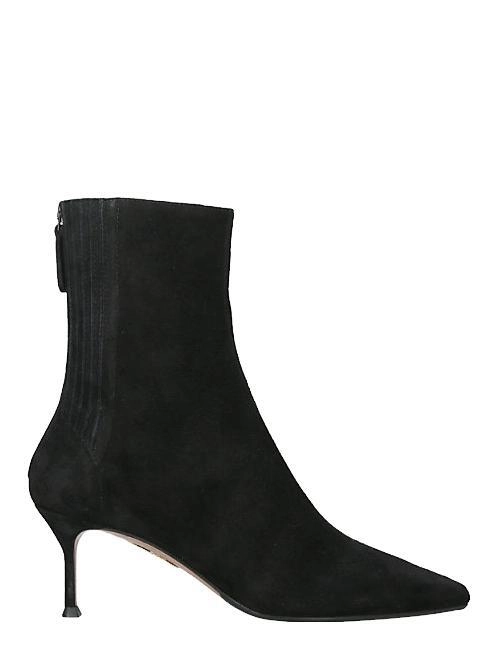 AQUAZZURA Saint Honore 65 Suede Heeled Boots - Black