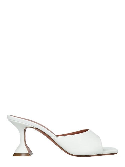 Amina Muaddi Lupita 70 Leather Heeled Mules - White