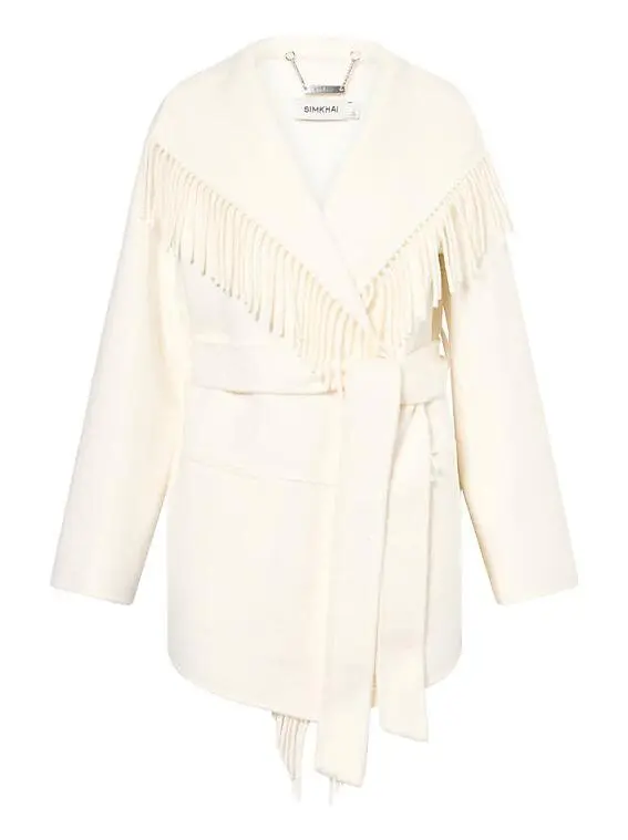 Simkhai Rowen Fringed Wool-blend Jacket - Frost