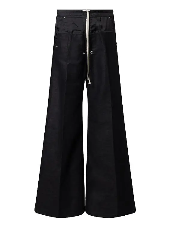 Rick Owens Bela Wide-leg Cotton-lend Trousers - Black