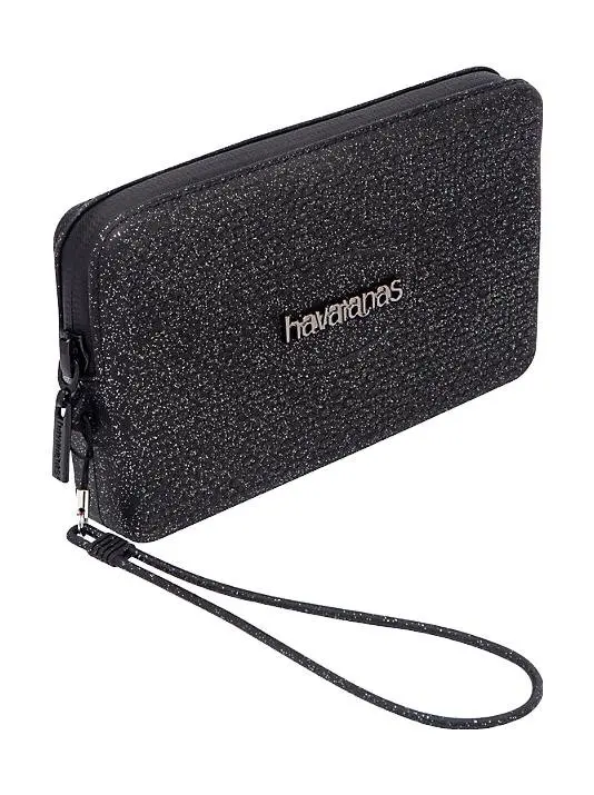 Havaianas Mini Plus Glitter Silicone Bag - Black