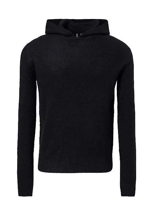 Rick Owens Relaxed-fit Hooded Cashmere-blend Jumper - Black