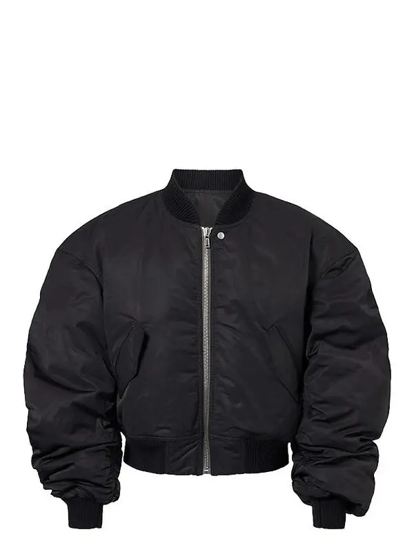 Rick Owens Flight Ribbed-trim Cotton-blend Bomber Jacket - Black