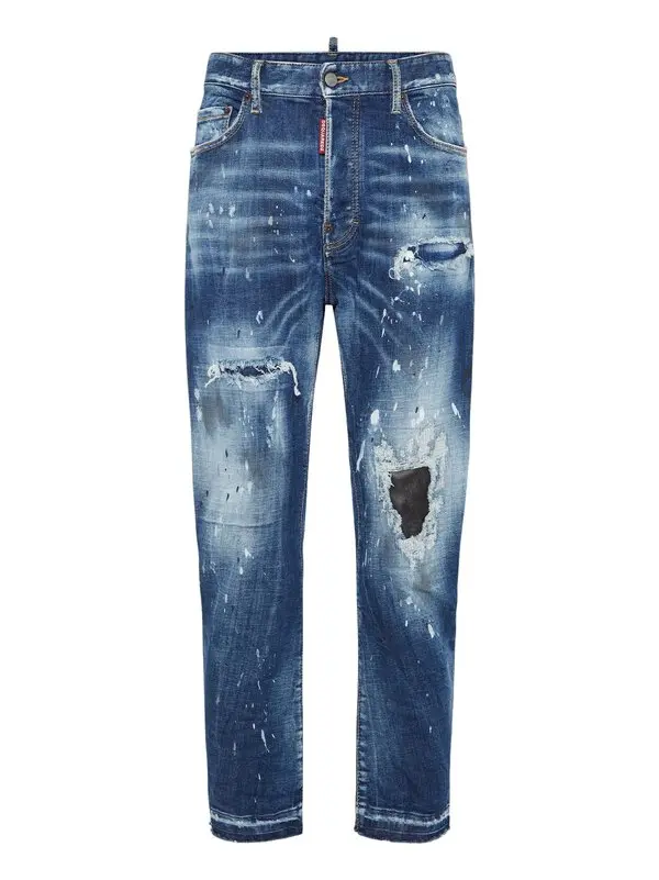 Dsquared2 Medium Ripped Wash Bro Jeans - Blue