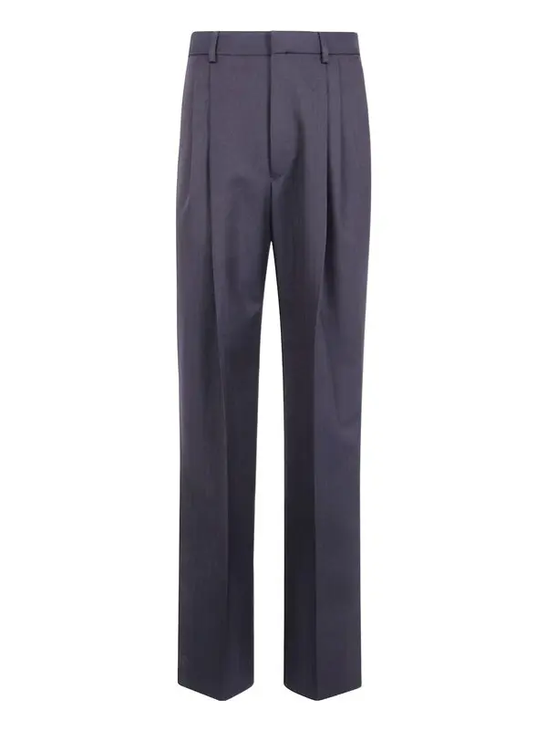 Dries Van Noten Panrom Tailored Herringbone Straight Leg Trousers - Black