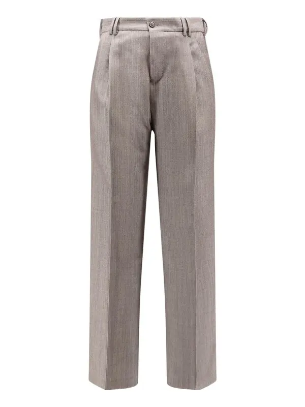 PT TORINO Pleated Wool Pants - Gray