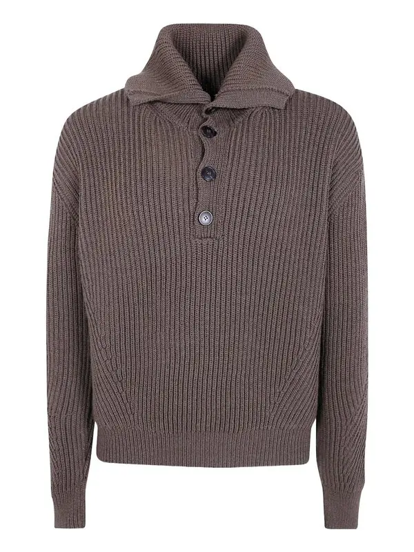 Dries Van Noten Mallawi Long-sleeved Knit Sweater - Brown