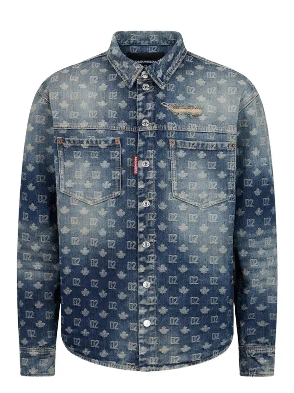Dsquared2 Monogram Denim Carpenter Shirt - Blue