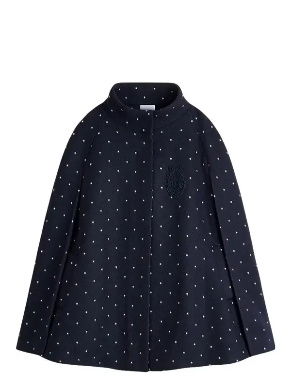 Dior Polka-dot Wool Cape - Navy Blue