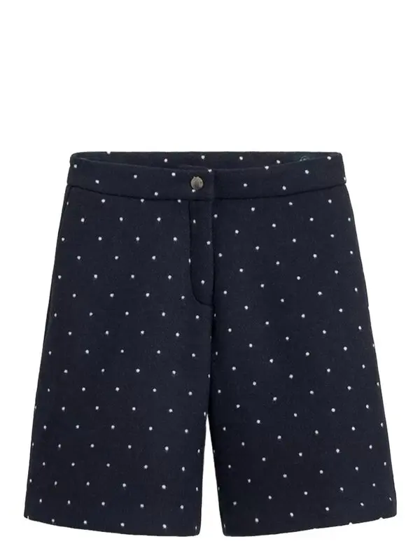 Dior Wool Micro-polka Dot Bermuda Shorts - Navy
