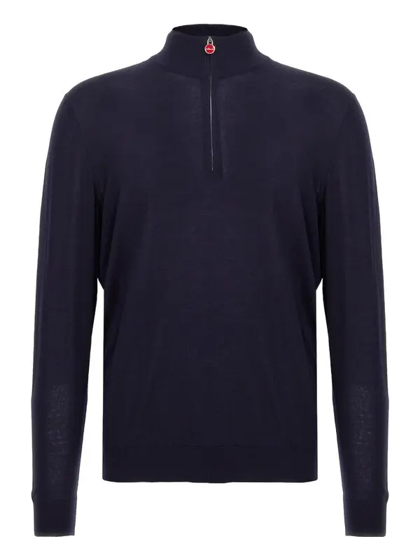Kiton High-neck Wool Cardigan - Black