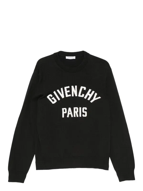 Givenchy Couture Seam Knitted Sweater With Paris Detail - Black