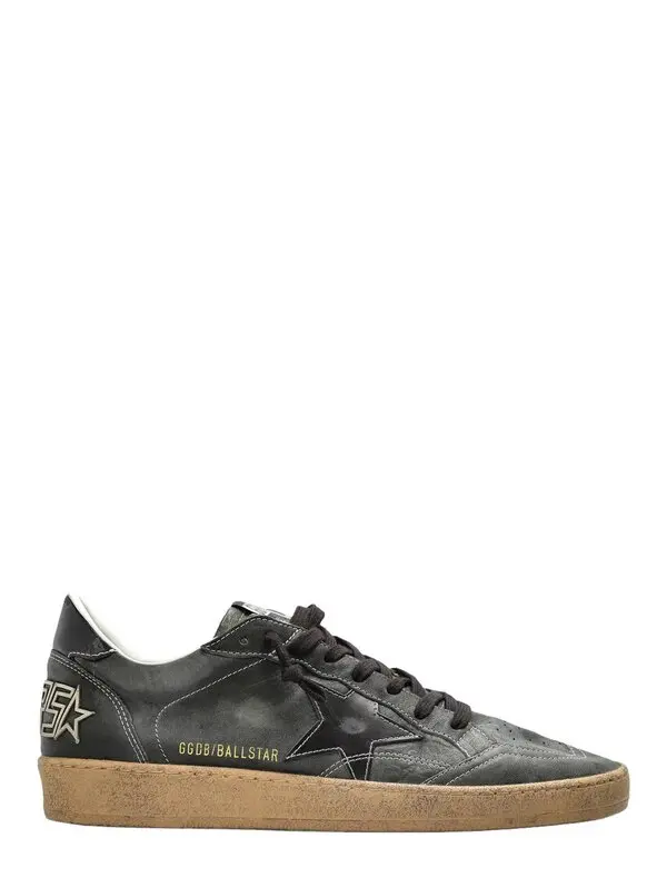 GOLDEN GOOSE Sneakers Ball Star In Pelle Effetto Vissuto - Green