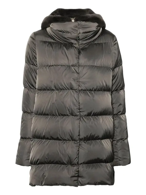 Herno Padded Down Jacket With Detachable Faux Fur Hood - Gray