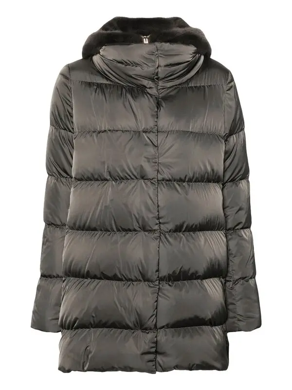 Herno Padded Down Jacket With Detachable Faux Fur Hood - Gray