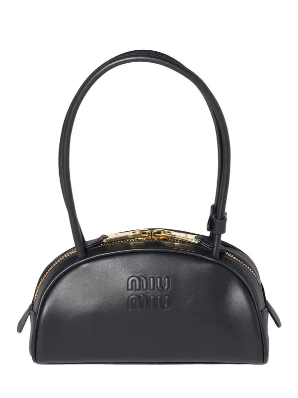 Miu Miu Beau Soft Small Leather Bag - Black