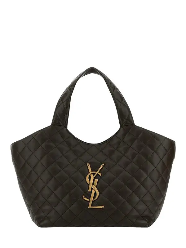 Saint Laurent Icare Medium Bag In Quilted Nappa - Green
