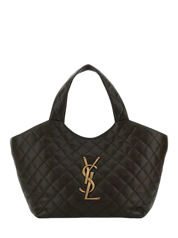 Saint Laurent Icare Medium Bag In Quilted Nappa - Green