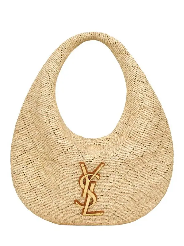 Saint Laurent Icare Hobo In Raffia - Multicolor