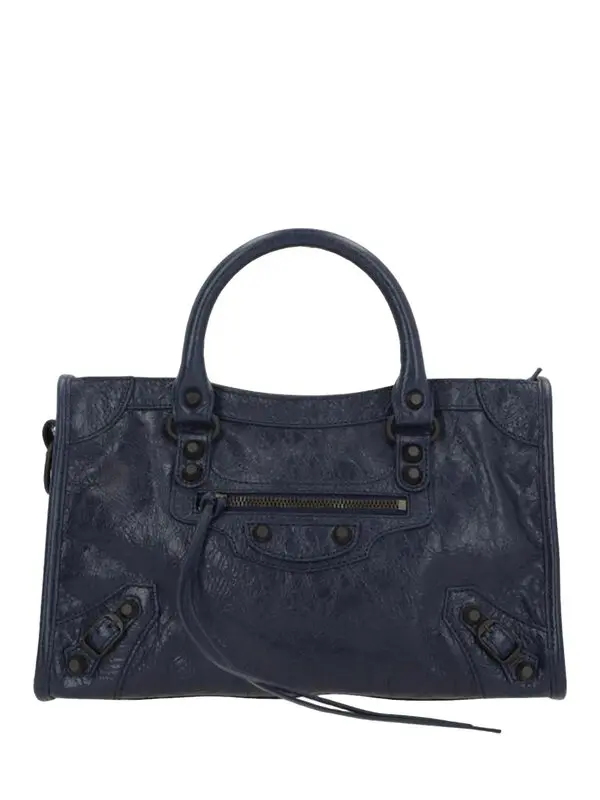 Balenciaga Le City Medium Bag In Arena Leather - Blue