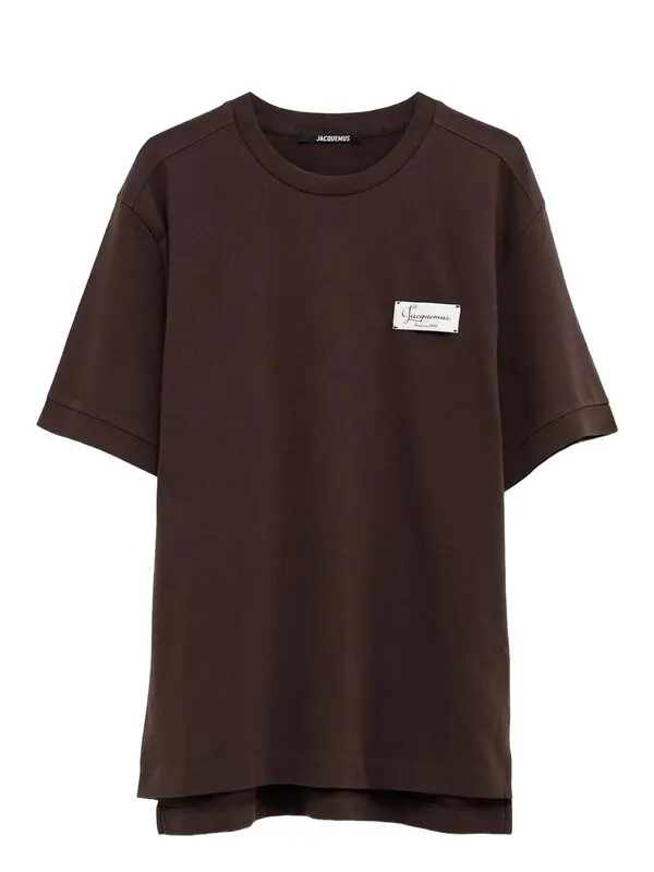 Jacquemus T-shirt A Maniche Corte Corso - Brown