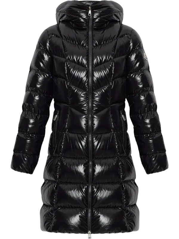 Moncler Piumino Midi Marusse Con Cappuccio - Black