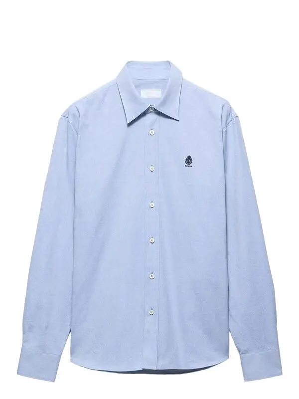 Prada Classic Fit Cotton Shirt - Blue