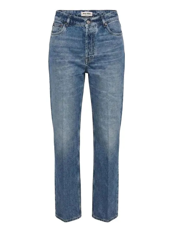 Miu Miu Washed Denim Trousers - Blue