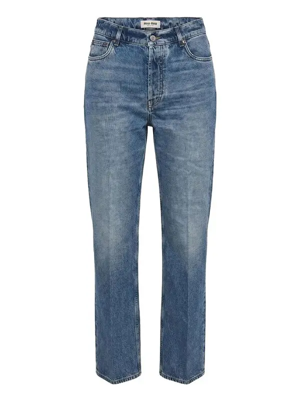 Miu Miu Washed Denim Trousers - Blue