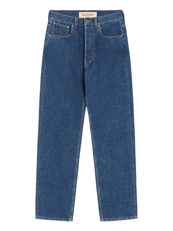 Valentino Garavani Vgold Denim Trousers - Blue