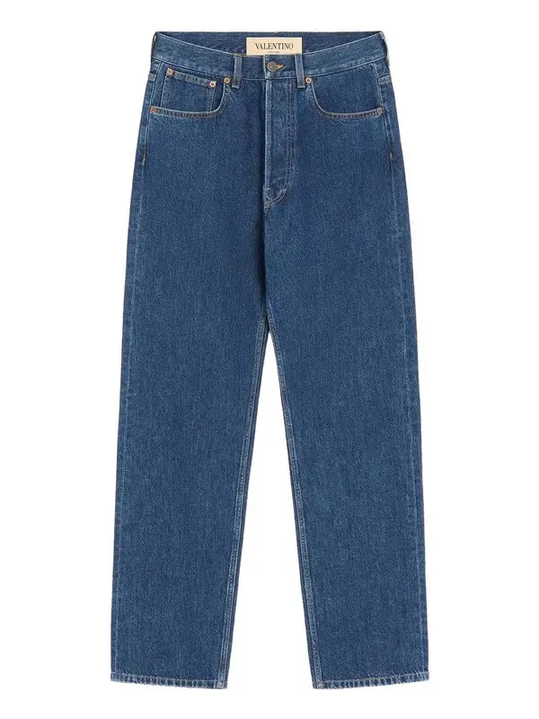 Valentino Garavani Vgold Denim Trousers - Blue