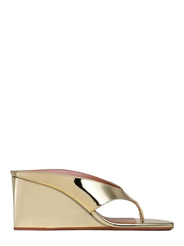 Alaïa Cube Thong Mule In Mirror Fabric - Silver