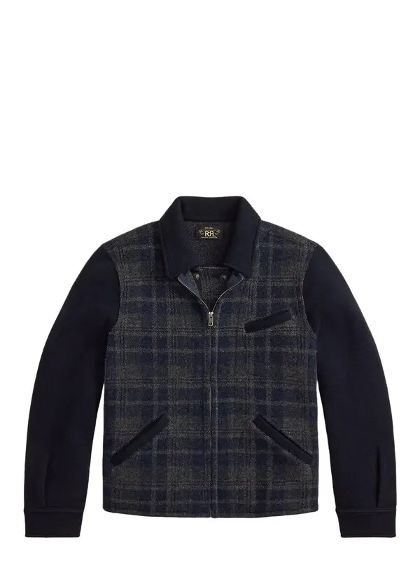 Ralph Lauren Plaid Wool Sweater Jacket - Navy Multi