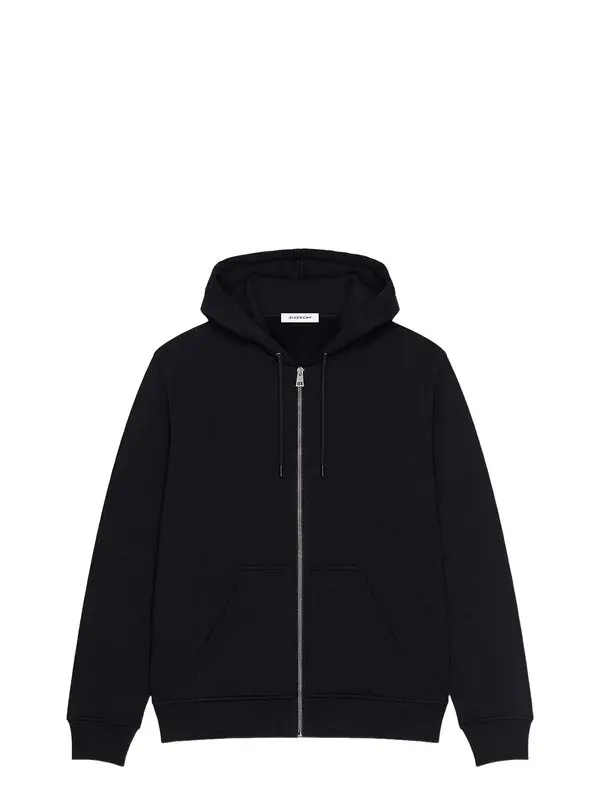 Givenchy Zipped Hoodie In Fleece With Photographic Negative Print - Black