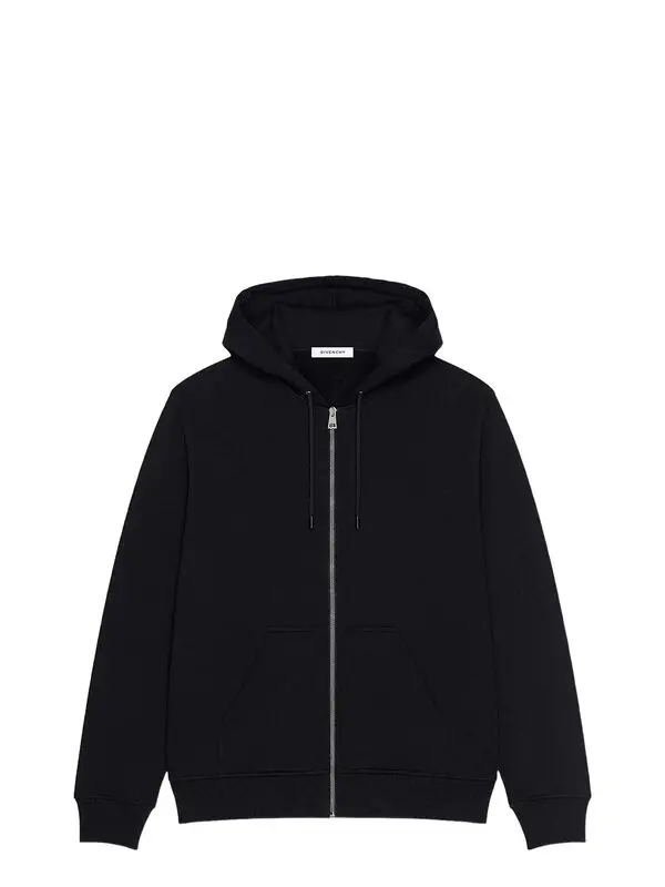 Givenchy Zipped Hoodie In Fleece With Photographic Negative Print - Black