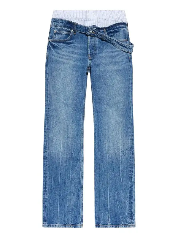 Alexander Wang Boxer Detail And Drop Waistband Slim Fit Jeans - Blue