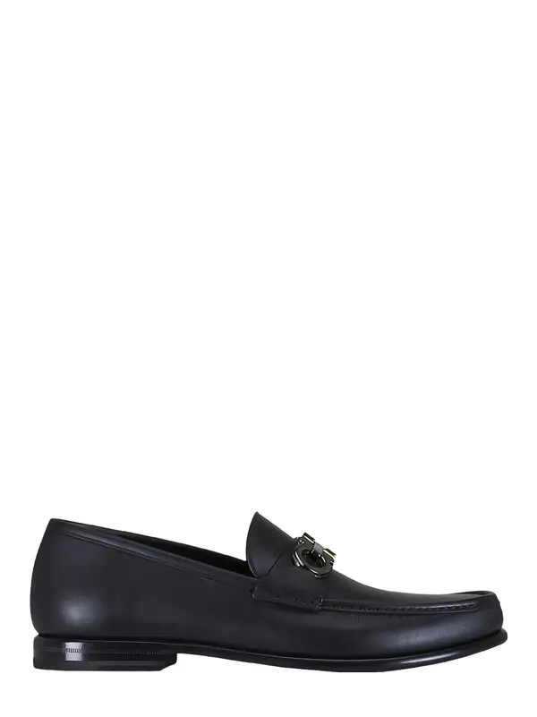 FERRAGAMO Avril Gancini Buckle Loafers - Black