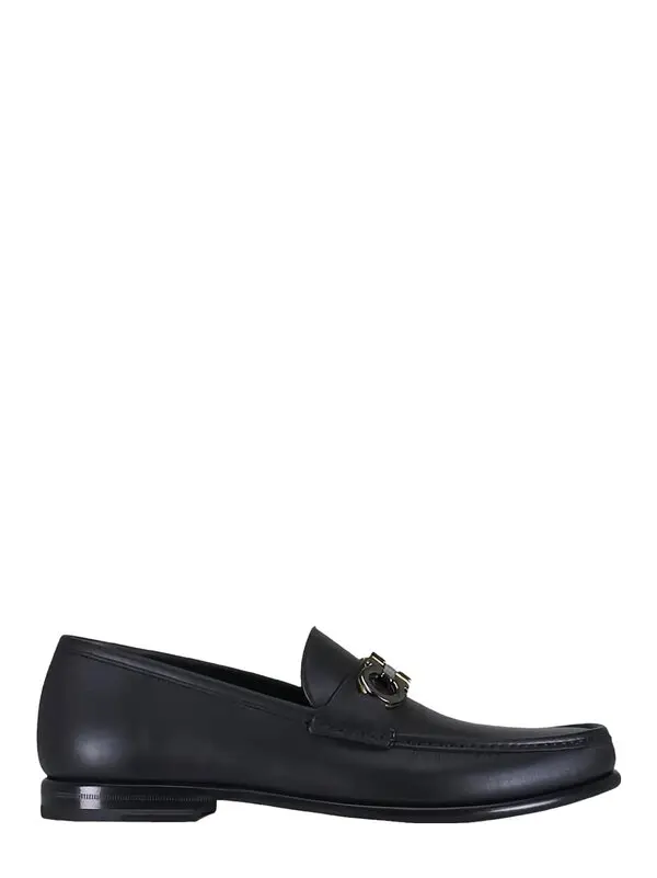 FERRAGAMO Avril Gancini Buckle Loafers - Black
