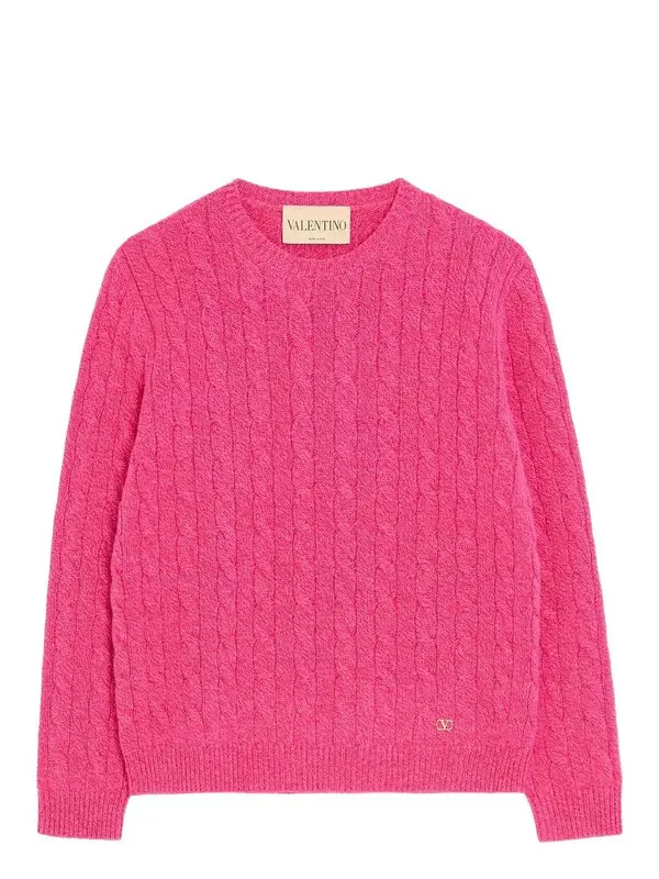 Valentino Garavani Wool Mouliné Cable-knit Sweater - Multicolor