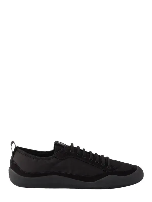Prada Speedrock Re-nylon And Suede Sneakers - Black
